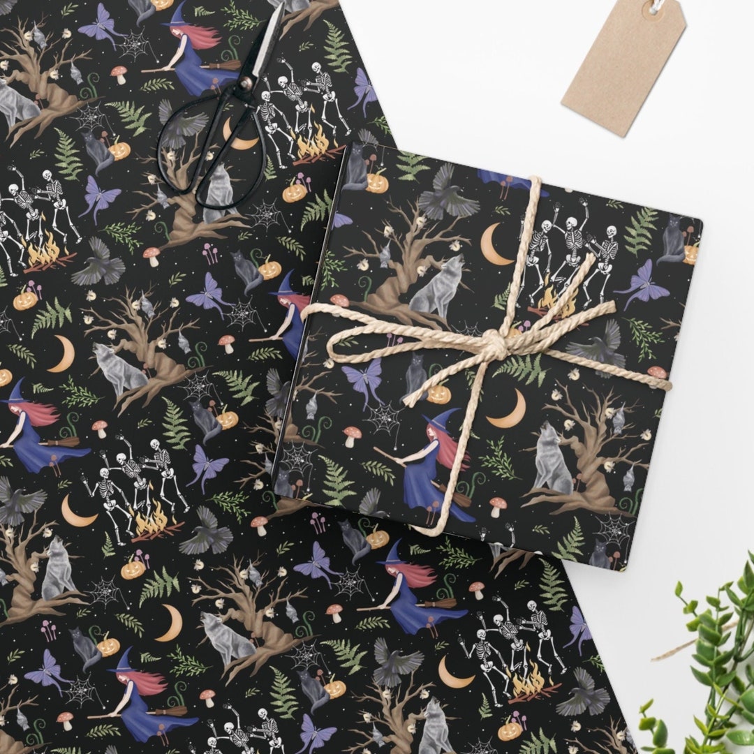 Halloween Wrapping Paper Roll - Dark Cottagecore Witchy Gift Wrapping ...