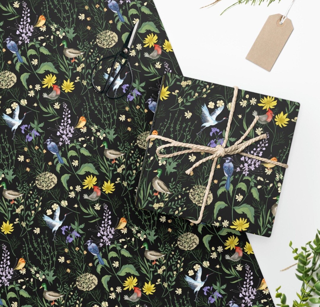 Bird Wrapping Paper - Woodland Birds, Ducks, Gift Wrapping Paper Sheet ...