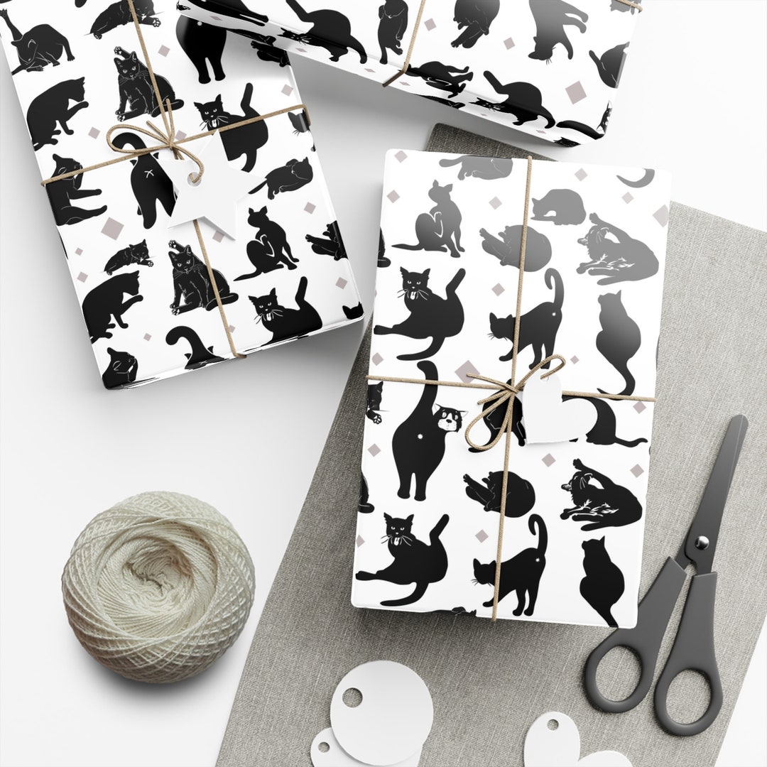 Funny Cat Butt Gift Wrapping Paper - Black Cat Lover Gift Men Women ...