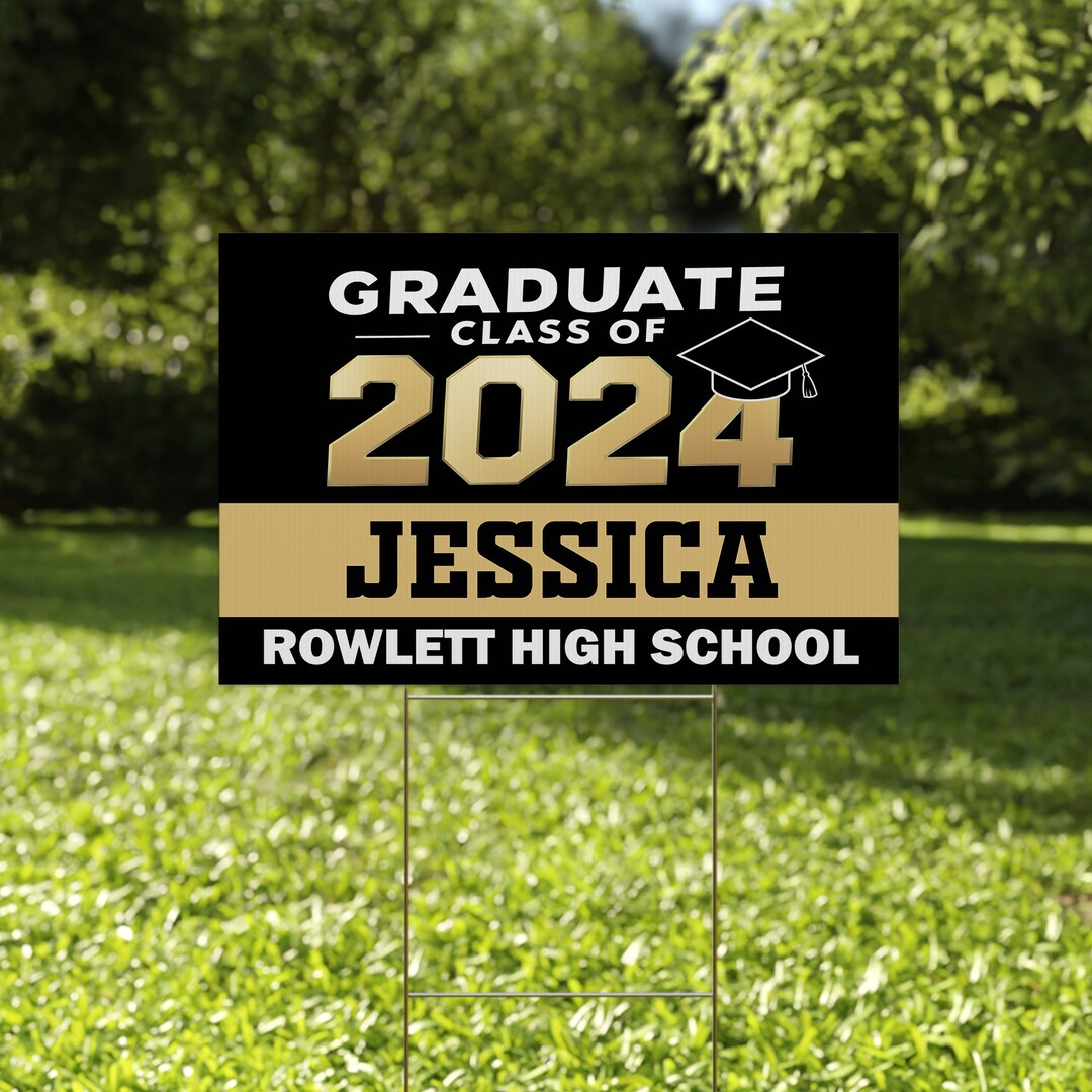 Graduation Senior Sign 2024 With H-stake Graduate Yard Sign Graduation ...