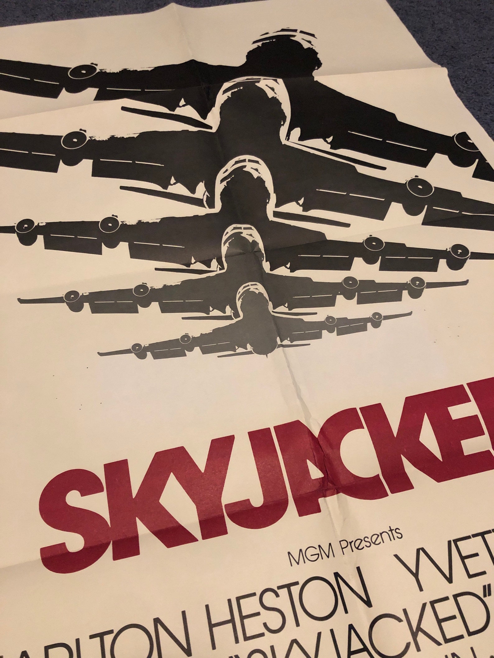 Skyjacked Original Vintage Movie Poster Starring Charlton Heston - Etsy