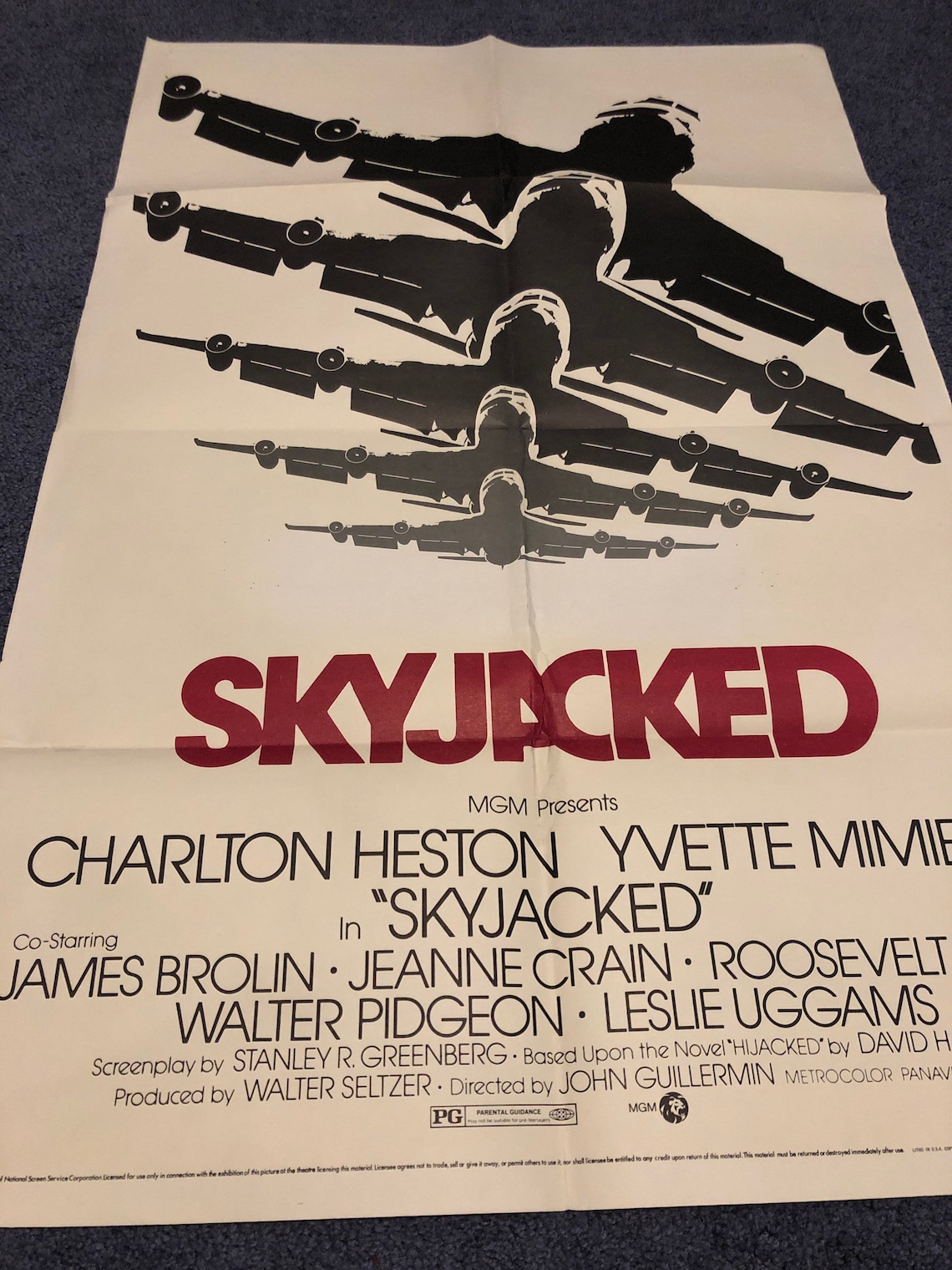 Skyjacked Original Vintage Movie Poster Starring Charlton Heston - Etsy
