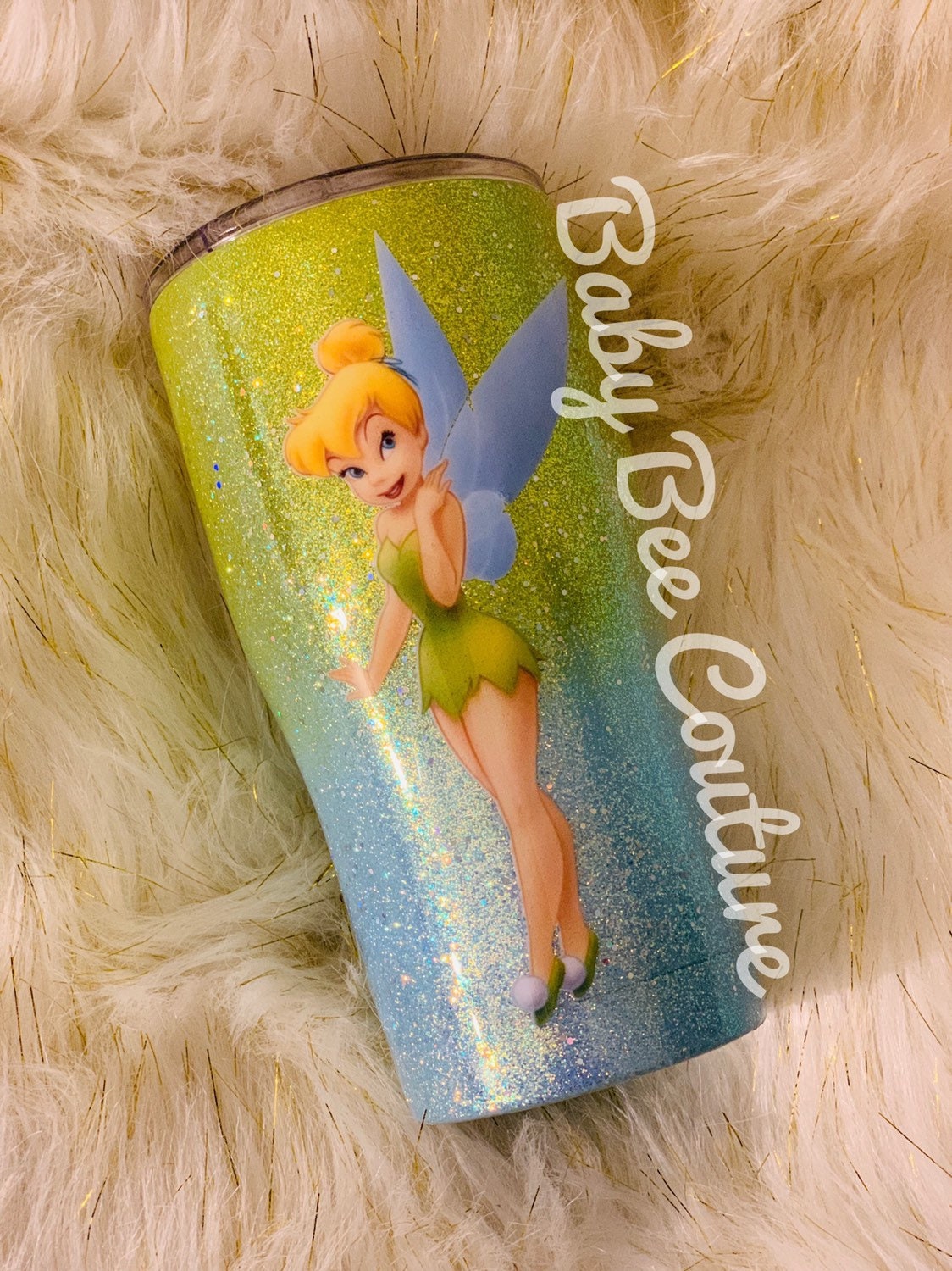Tinkerbell Ombré Glitter Double Walled Stainless Steel Epoxy | Etsy
