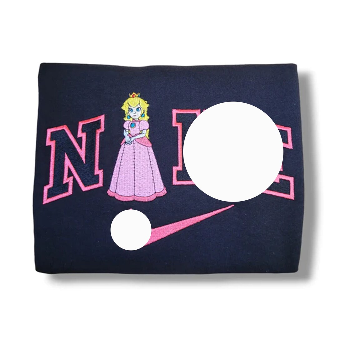 Princess Peach Super Mario Bros Emblem Embroidered Sweatshirt - Etsy