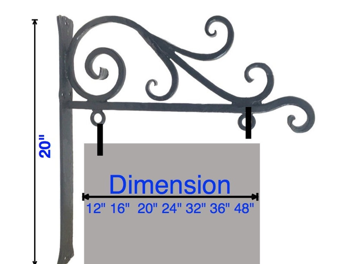 FREE Shipping--traditional Sign Bracket Holder Wrought Iron Sturdy and ...