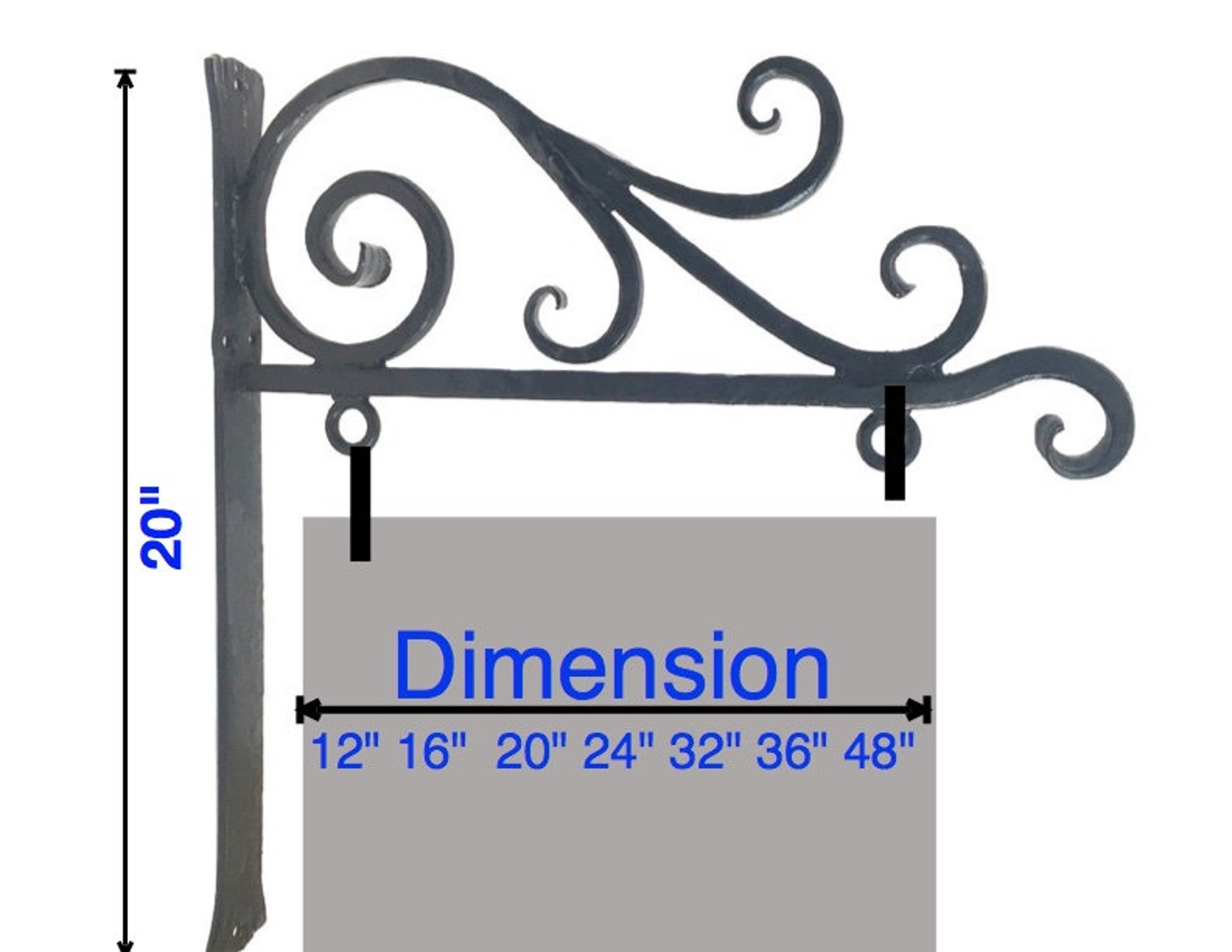 FREE Shippingtraditional Sign Bracket Holder Wrought Iron - Etsy