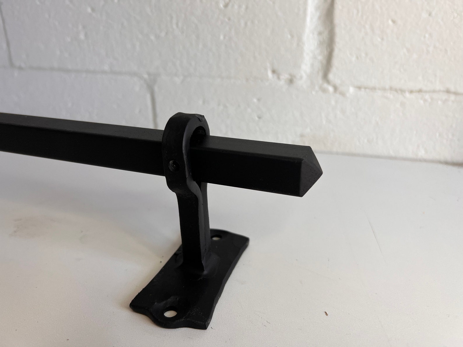 Hand-hammered Wrought Iron Curtain Rod Set, Square 3/4" Blacksmith ...