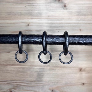 Kit of 12 Curtain Rod Rings With Eyelet, Hand Made Wrought Iron - Etsy
