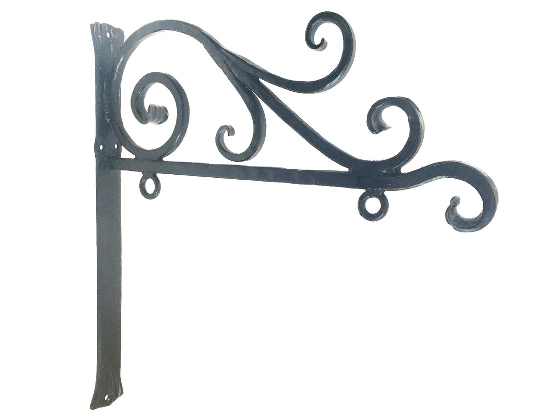 FREE Shippingtraditional Sign Bracket Holder Wrought Iron - Etsy