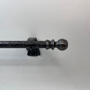 Hand Hammered Wrought Iron Curtain Rod Set With Finials and Brackets - Etsy