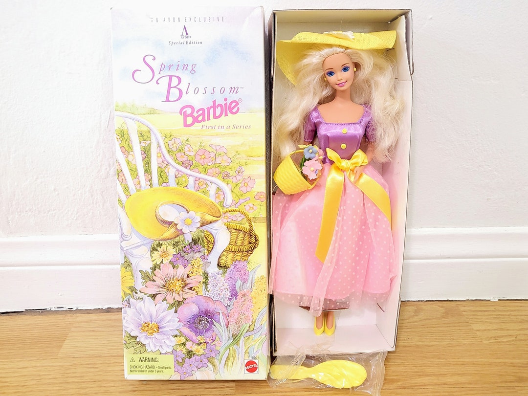 Spring Blossom Barbie Doll Vintage Avon 1995 Blonde New in Box ...