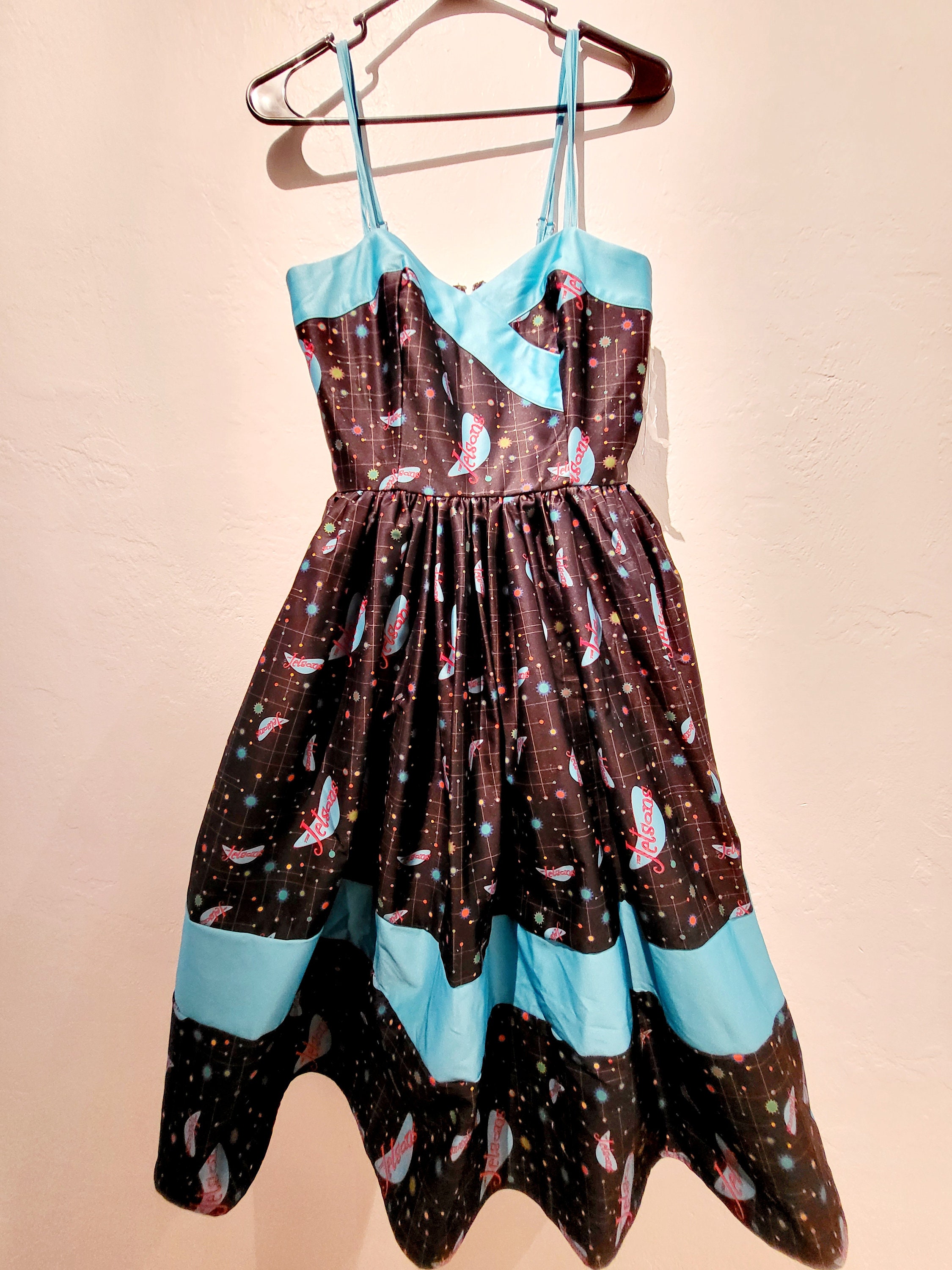 The Jetsons Unique Vintage Dress Size Small 4 Spagetti Strap Full Skirt ...