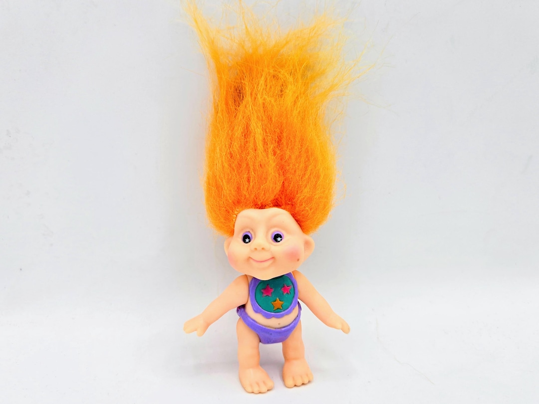 Magic Troll Babies Orange Hair Doll Vintage Applause 1991 Good Luck ...