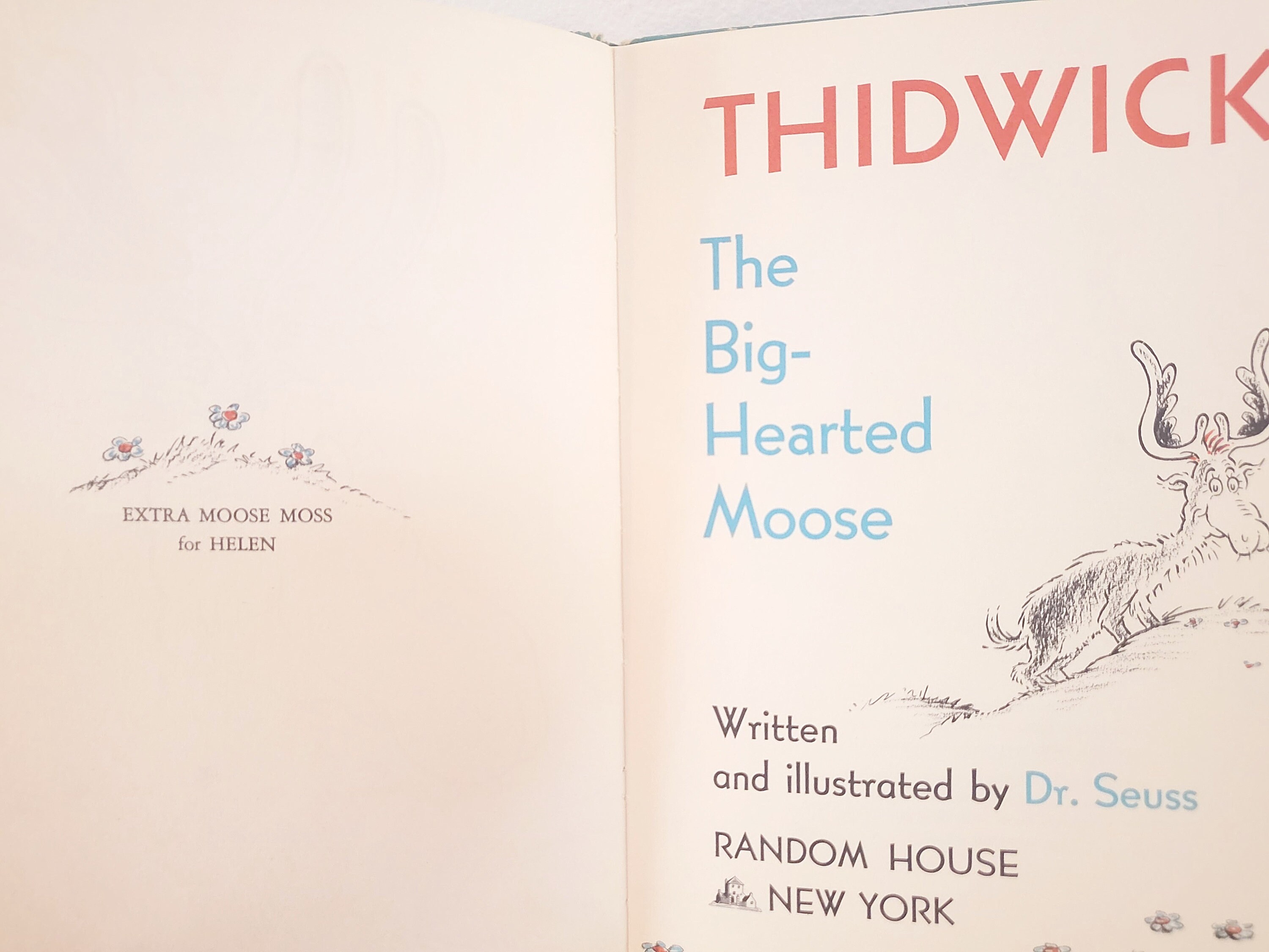 Thidwick the Big-hearted Moose Dr. Seuss 1948 Random House 1st Edition ...