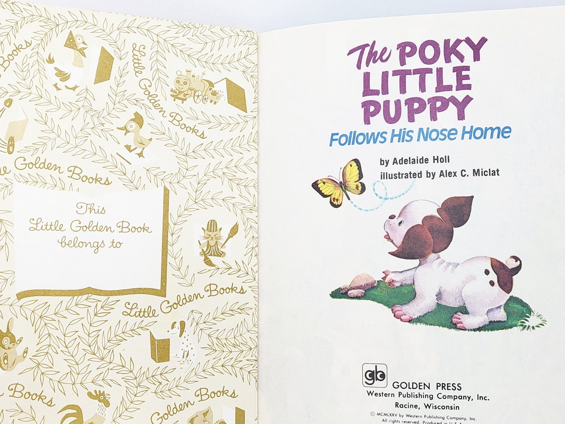 The Poky Little Puppy Follows His Nose Home Vintage Little Golden Book ...
