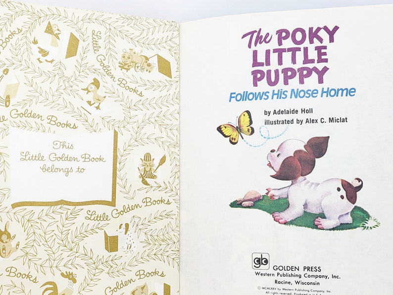 The Poky Little Puppy Follows His Nose Home Vintage Little Golden Book ...