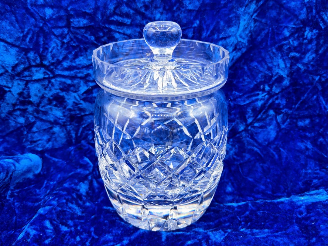 Cartier Crystal Biscuit Barrel CTC3 Cut Criss-cross & Vertical on Bowl ...