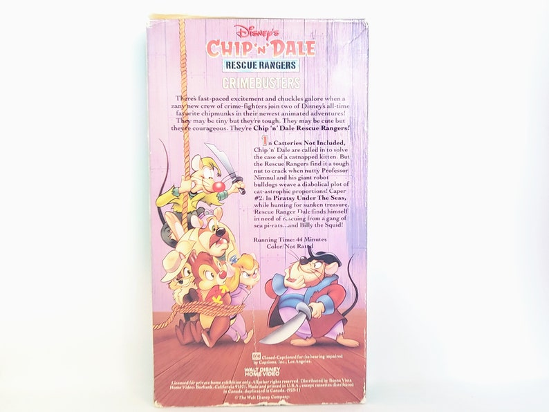 Chip 'N' Dale Rescue Rangers VHS Crime-busters 1989 Disney Channel ...