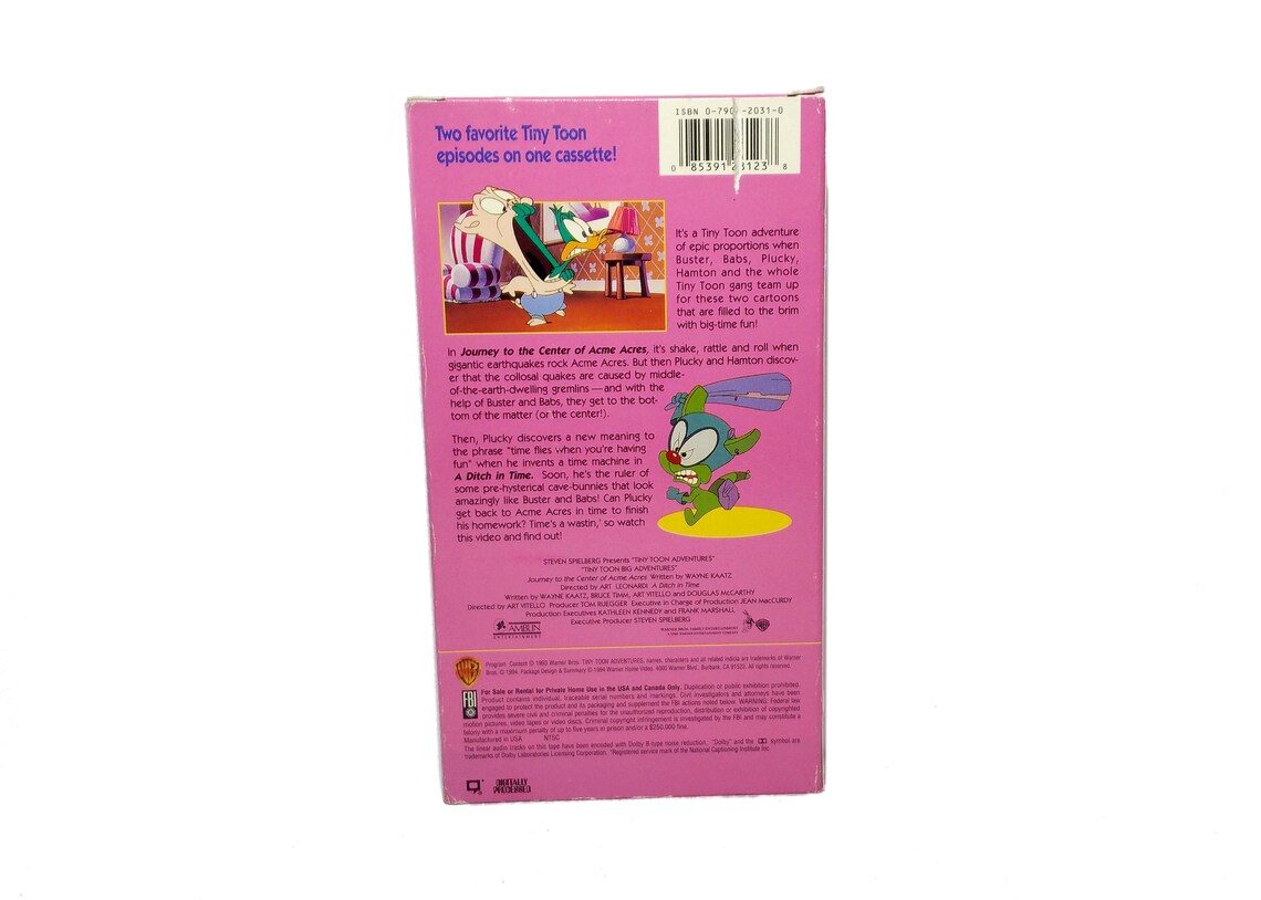 Tiny Toon Big Adventures VHS Tape 1993 Looney Toons Warner - Etsy