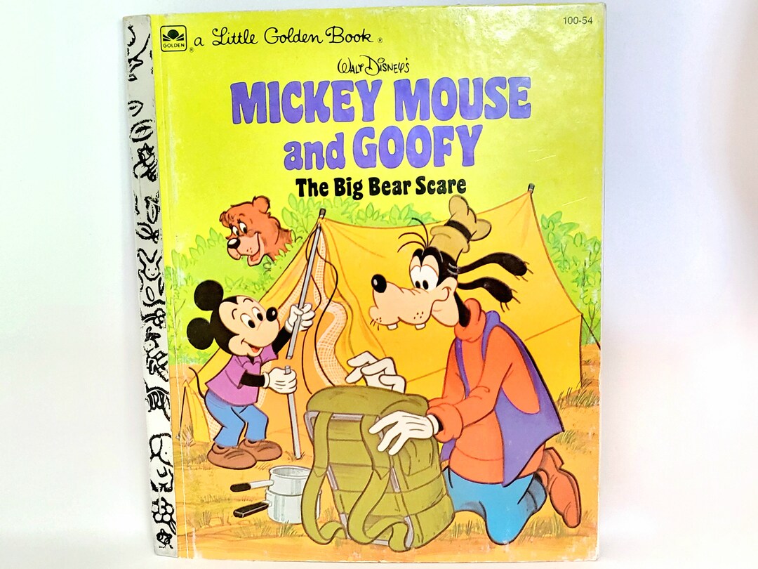 Mickey Mouse and Goofy the Big Bear Scare Vintage Golden Book 1978 ...