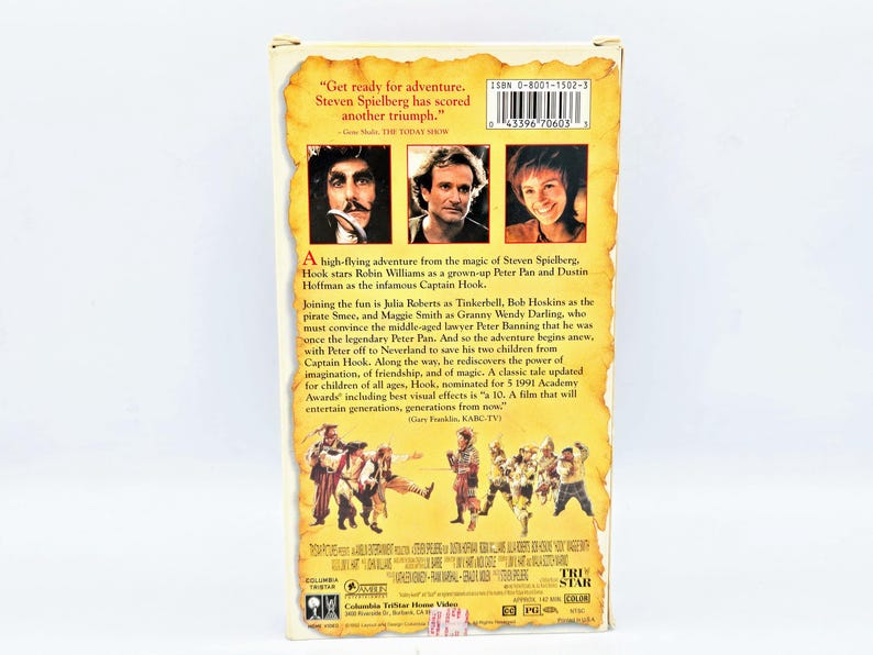 Steven Spielberg's Hook Vintage VHS Tape 1991 90s Movie Peter Pan ...