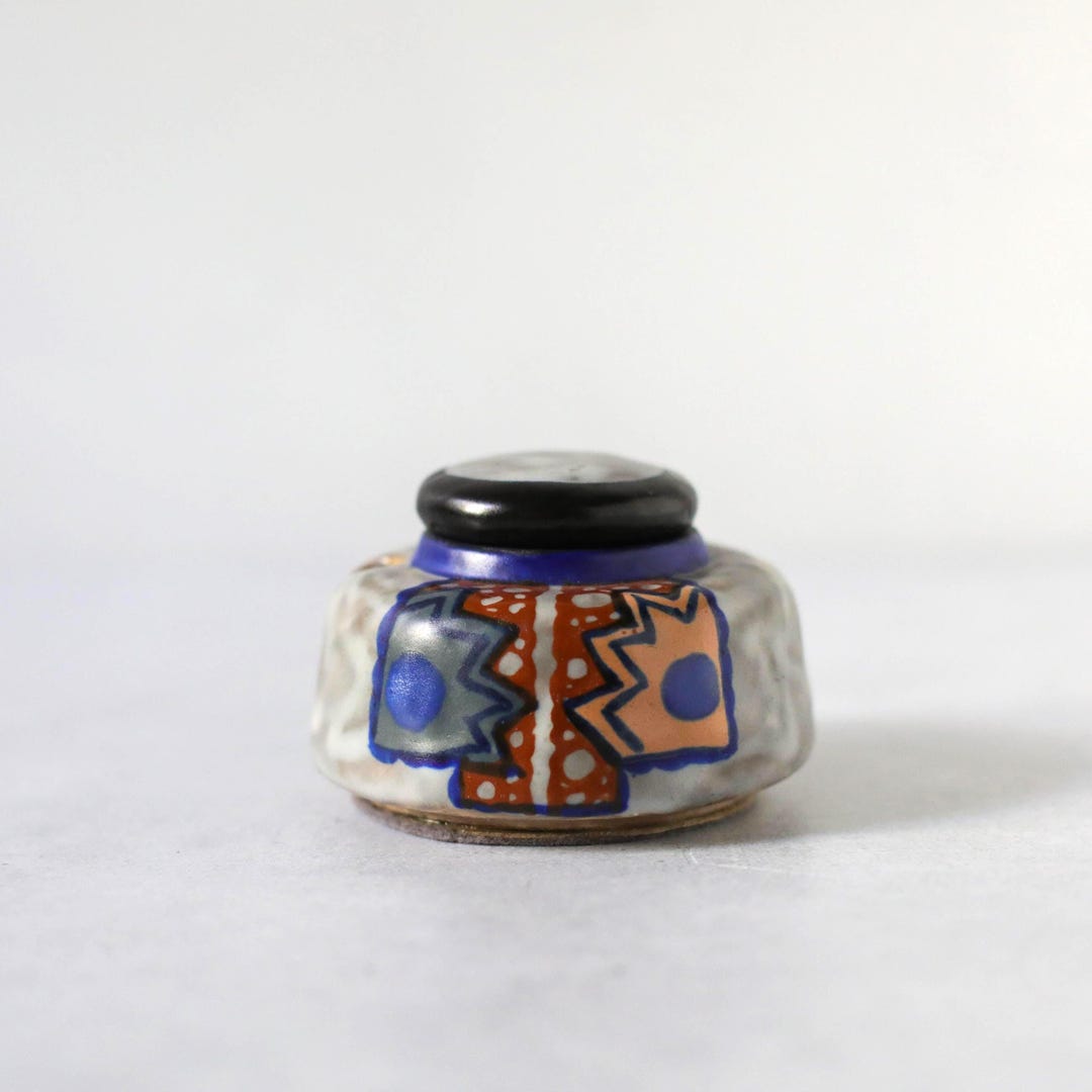 French Art Deco Ceramic Inkwell by L. Dage, C.1930 | Signed, Hand ...