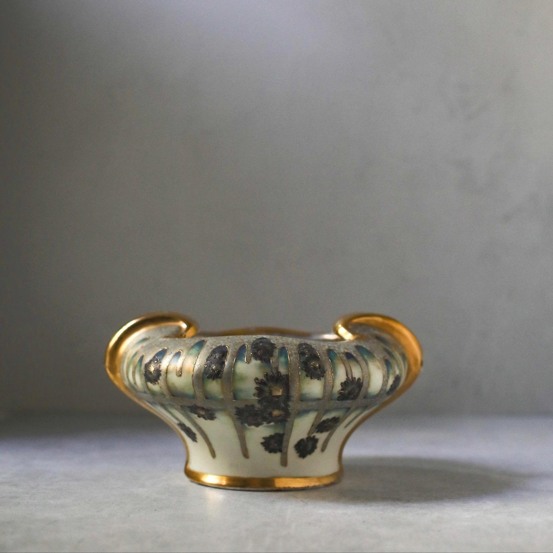 Antique Rstk Amphora Vase: Art Nouveau Gilt Floral Bowl, Turn-teplitz ...