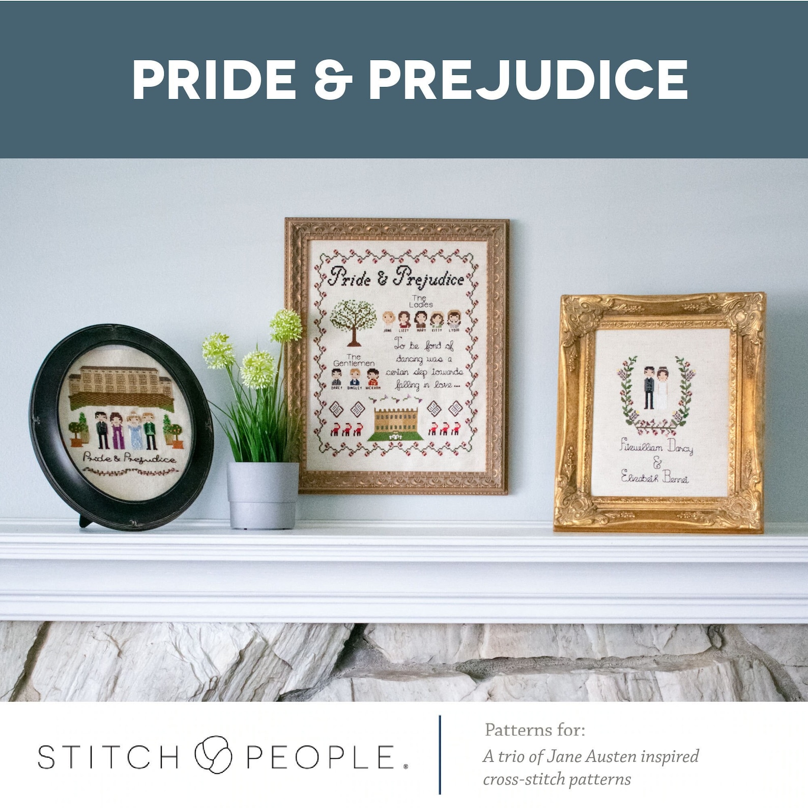 Stitch People Pride and Prejudice Cross-stitch Patterns for Jane Austen ...