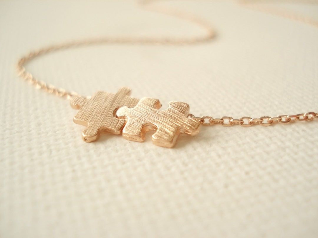 Puzzle Necklace...gold, Silver or Rose Gold Puzzle, Dainty Minimalist ...