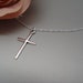 Sterling Silver Thin Cross Necklace..simple Cross Pendant Charm ...