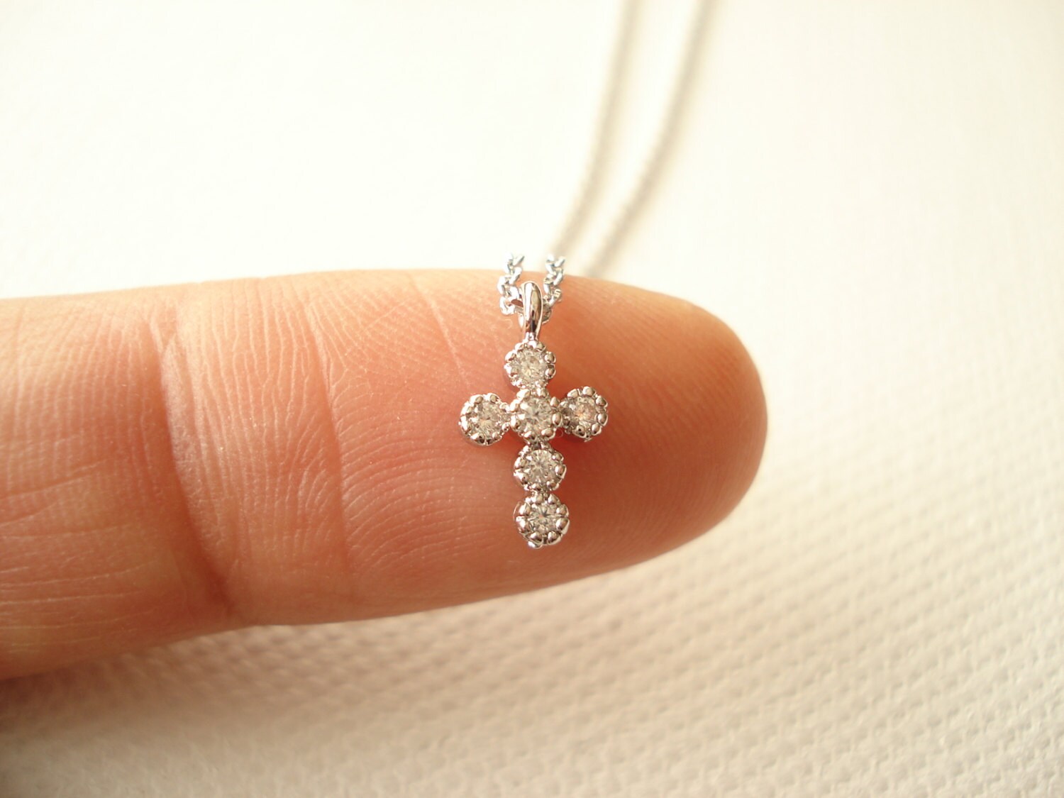 Tiny Minimalist Cross Necklace in Silver or Gold...simple Everyday ...