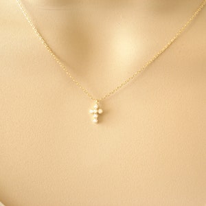 Tiny Minimalist Cross Necklace in Silver or Gold...simple Everyday ...