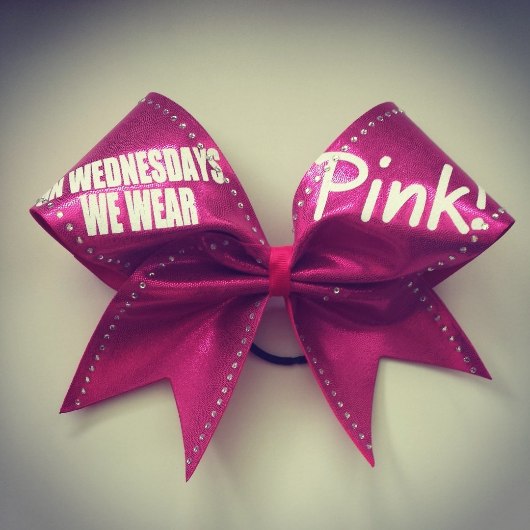 On Wednesdays We Wear Pink Cheer Bow - Etsy