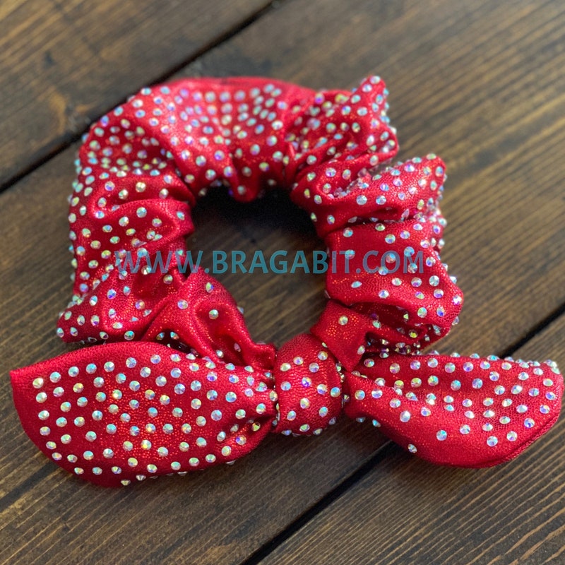 Red Gold Bow Scrunchie - Etsy