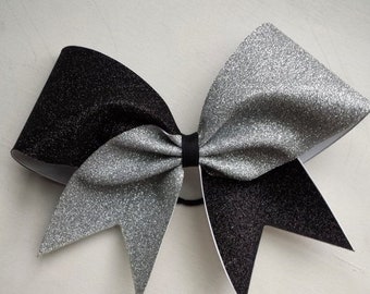 Hazel Cheer Bow in Burgundy and White Glitter | Etsy