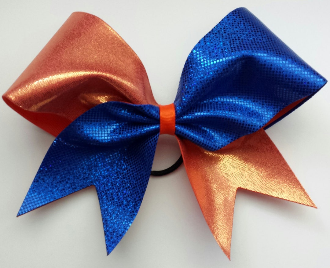 Blue and Orange Cheer Bow - Etsy