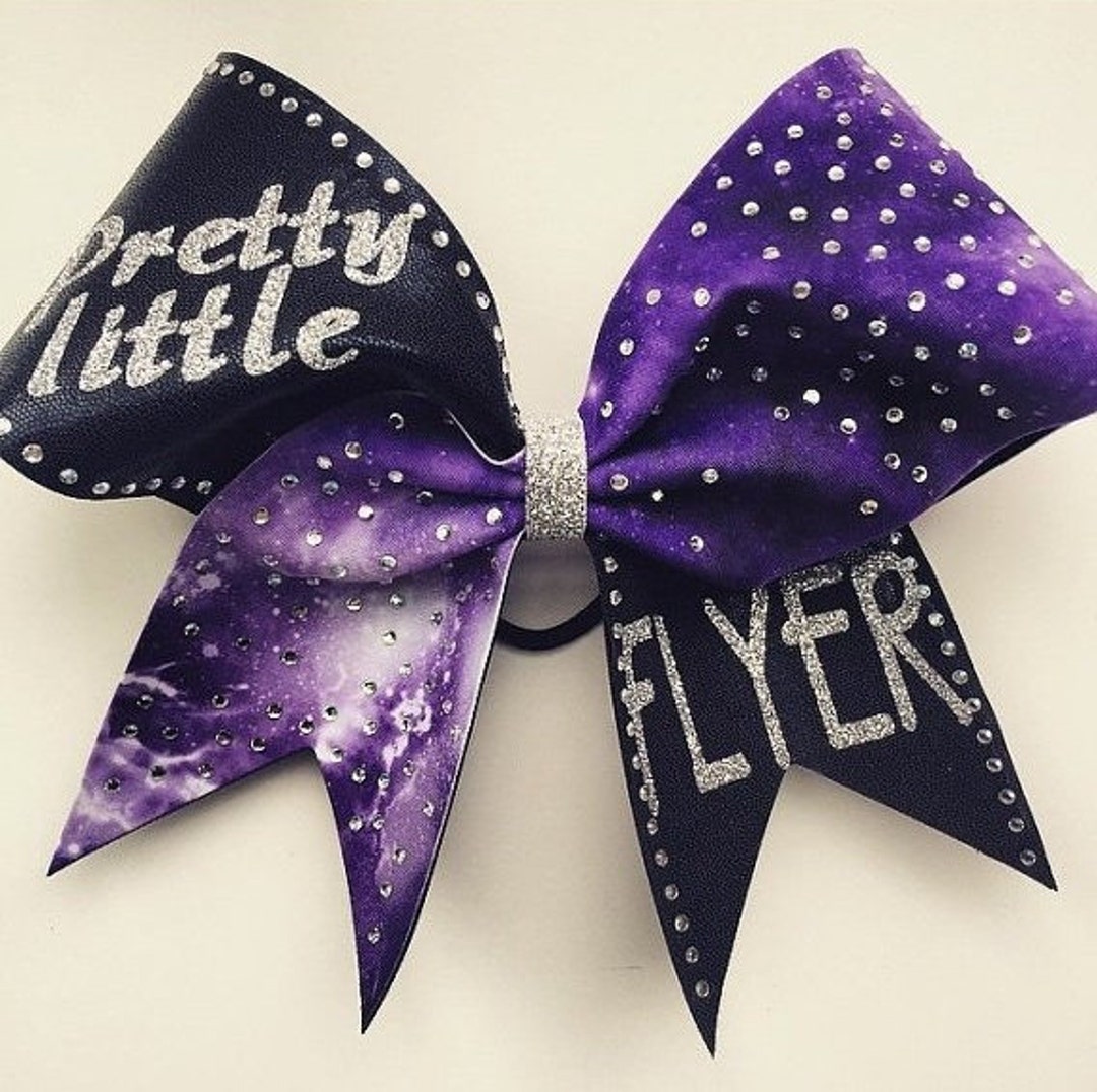 Pretty Little Flyer Purple Galaxy Glitter and Rhinestones Cheer Bow - Etsy