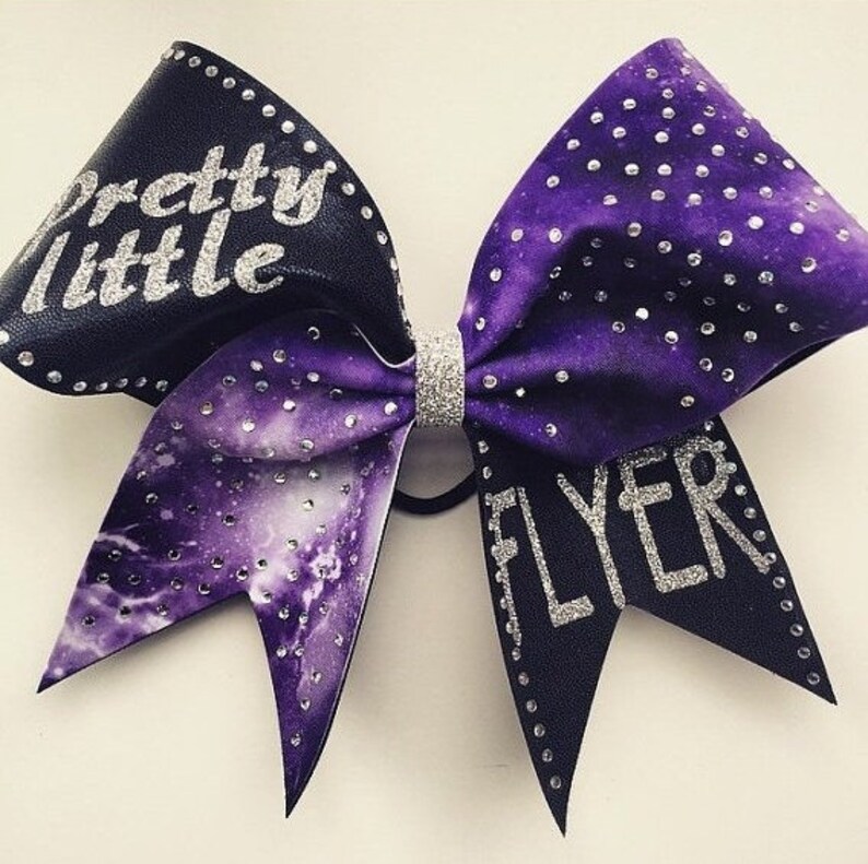 Pretty Little Flyer Purple Galaxy Glitter and Rhinestones Cheer Bow - Etsy