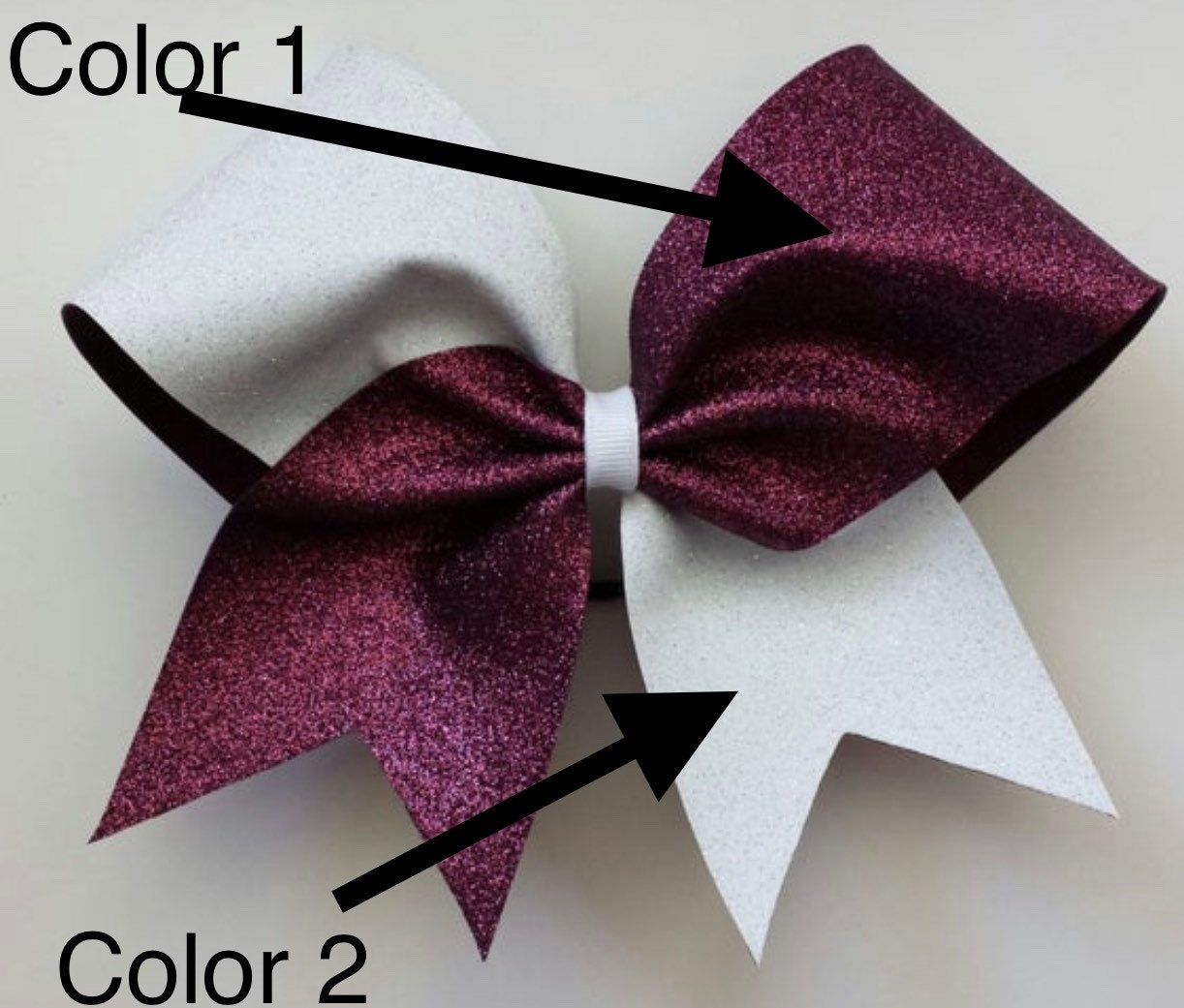Hazel Cheer Bow in Burgundy and White Glitter | Etsy