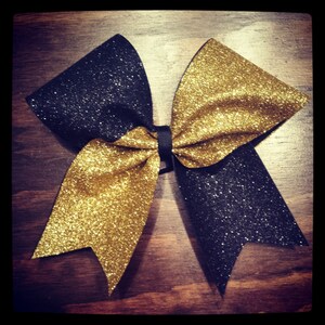Hazel Cheer Bow in Black and Gold Glitter - Etsy