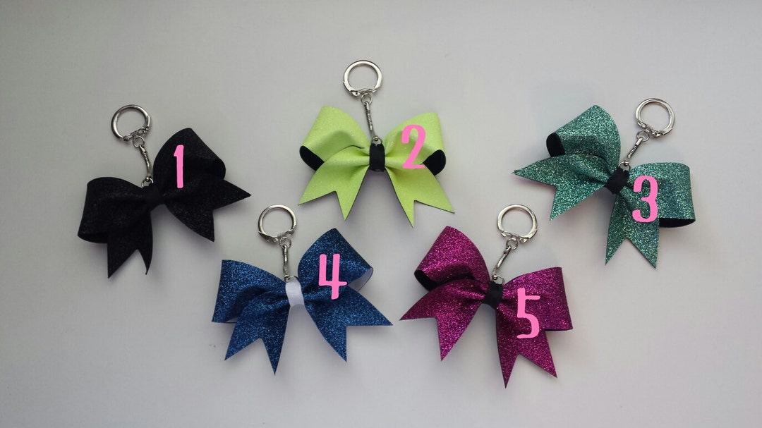 Glitter Keychain Bows. Cheer Bow Keychain. - Etsy