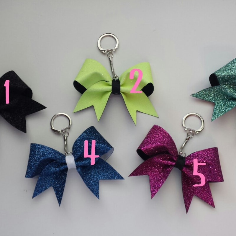Cheer Bow Key Chain - Etsy
