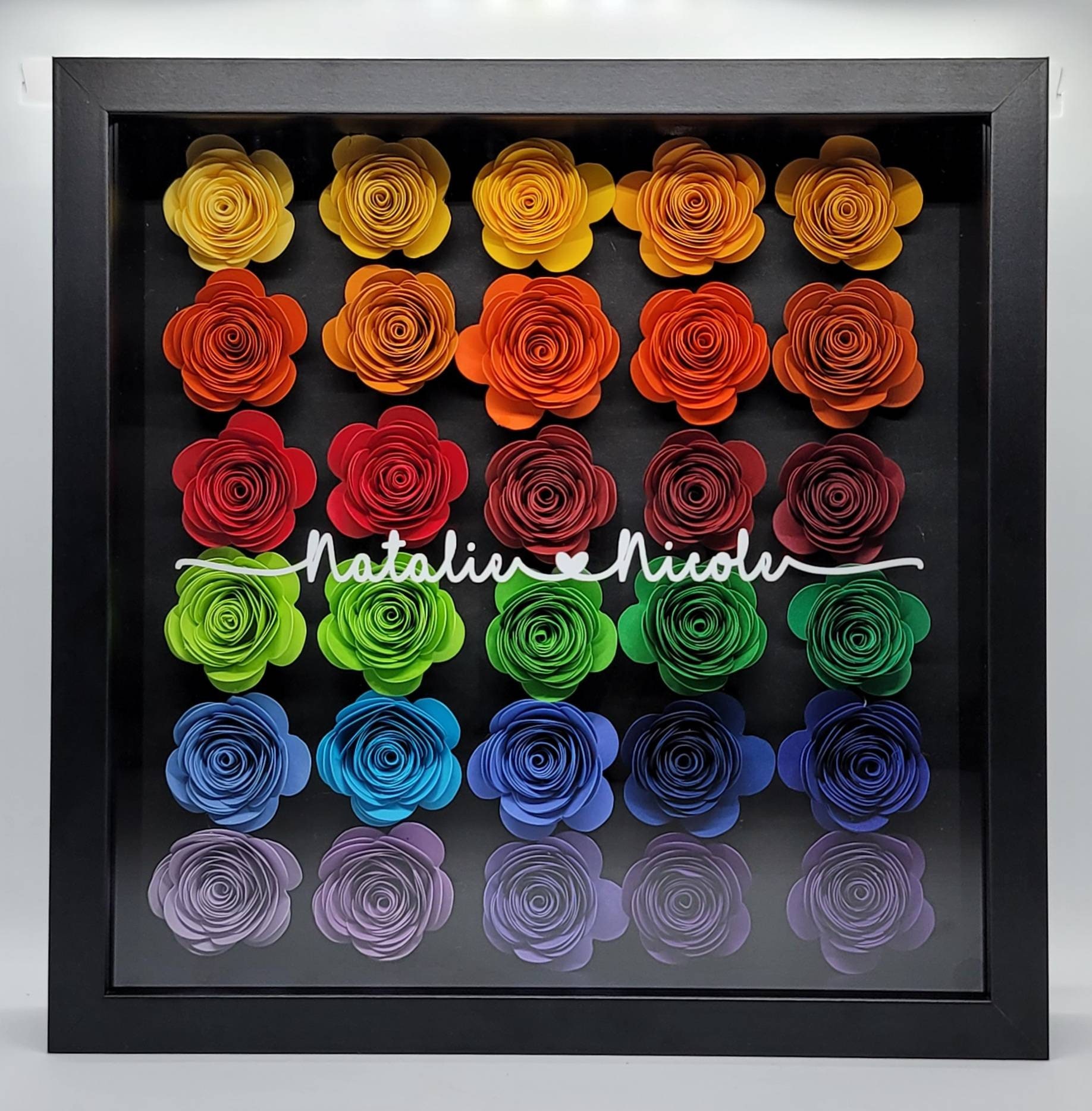 Shadow Box 3D Flower Custom 10x10 Black | Etsy