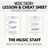 Basic Music Theory Lesson and Cheat Sheet: the Music Staff - Printable ...