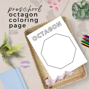 Octagon Coloring Page Printable Preschool Shape Coloring Sheet Easy to ...