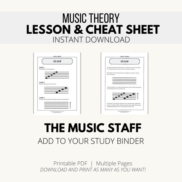 Music Theory Basic Cheat Sheet - Etsy