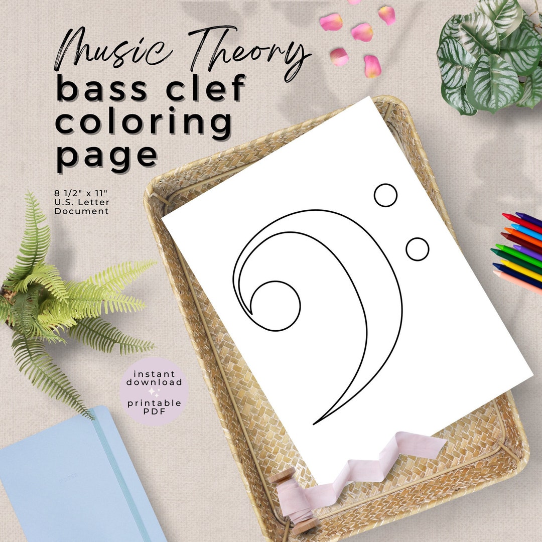 Bass Clef Coloring Page - Printable Bass Clef Sign Coloring Sheet ...