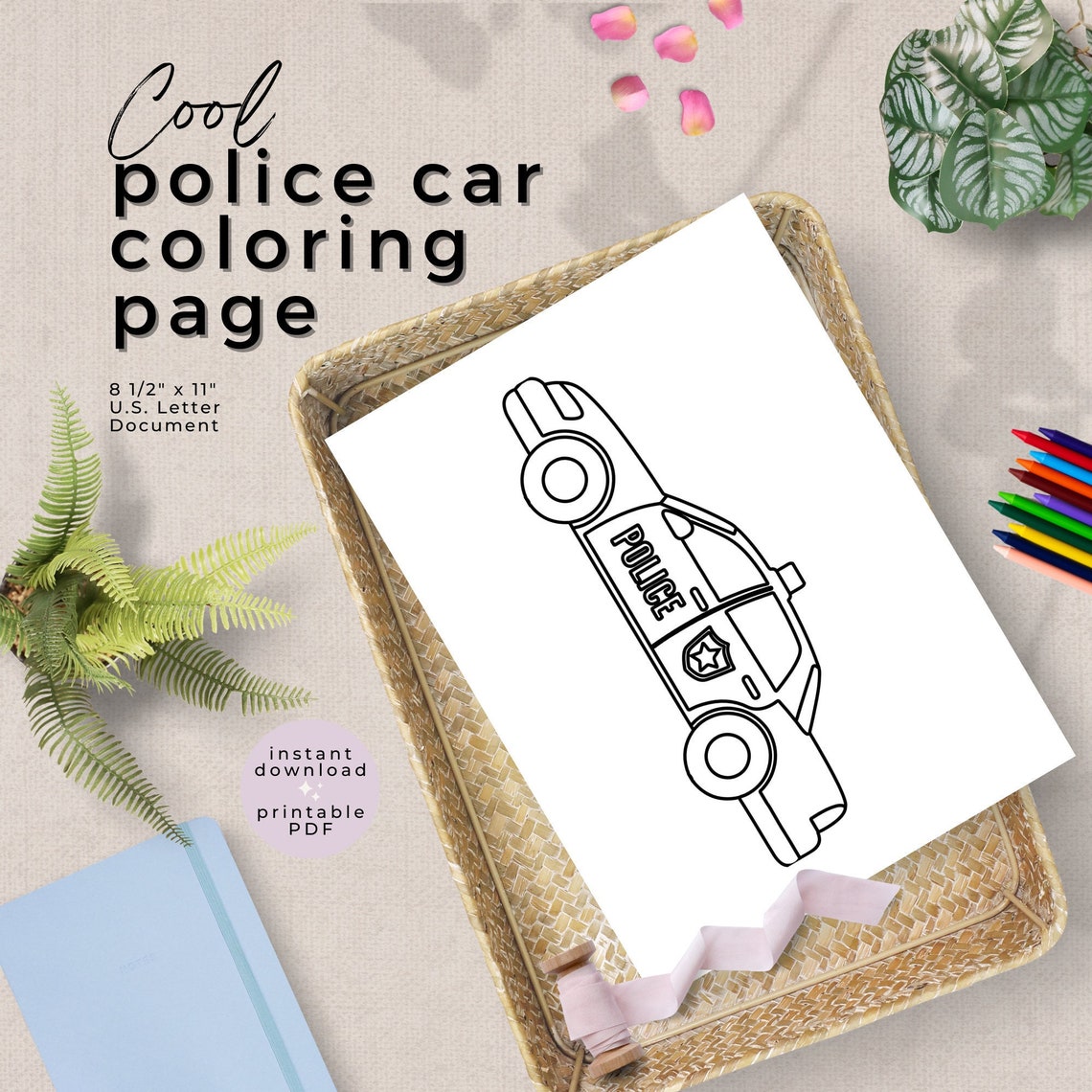 Cool Police Car Coloring Page - Printable Police Car Coloring Sheet ...