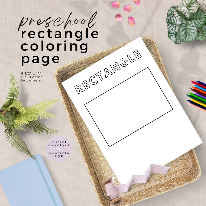 Rectangle Shape Coloring Page - Printable Preschool Rectangle Coloring ...