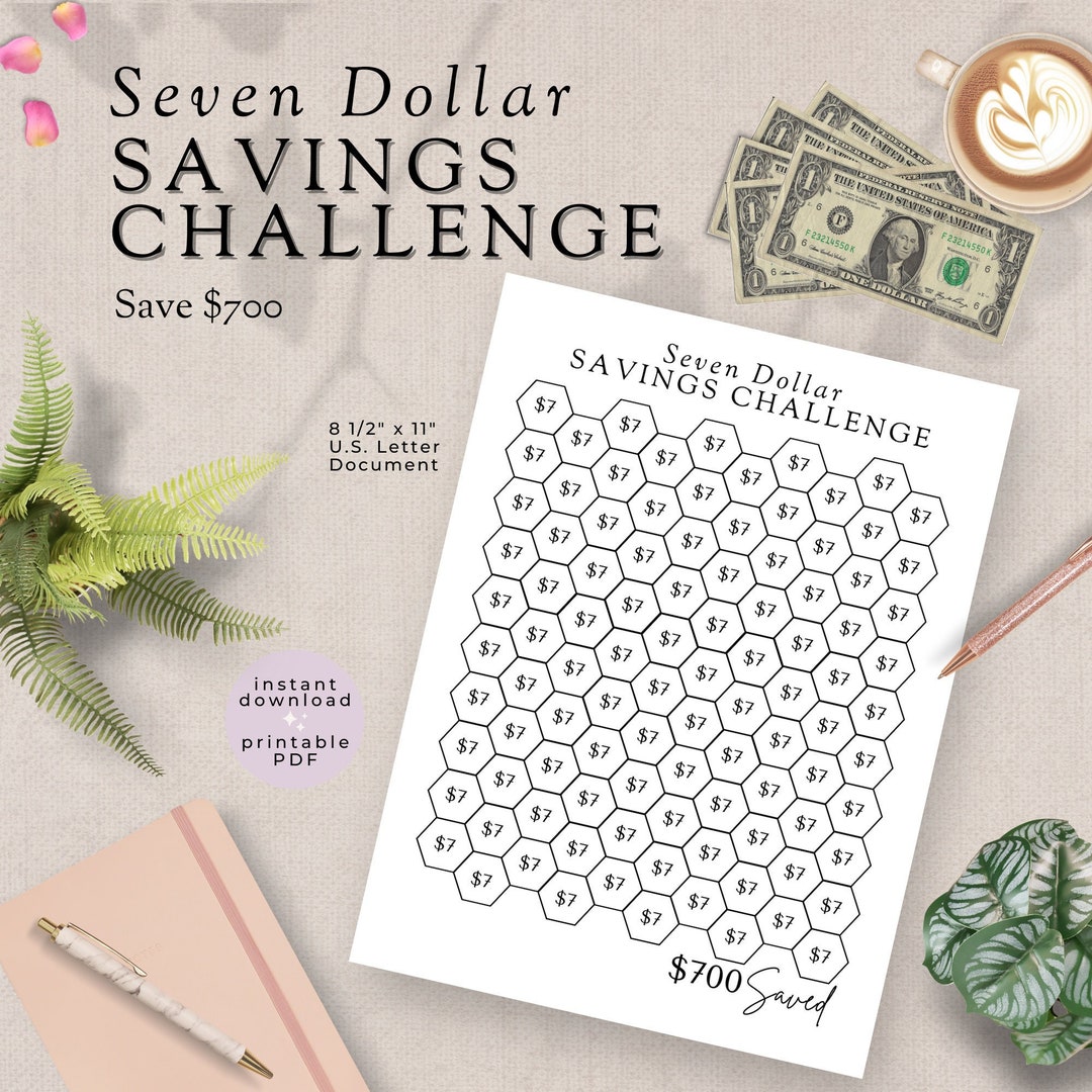 Seven Dollar Savings Challenge - Printable Honeycomb Savings Tracker ...